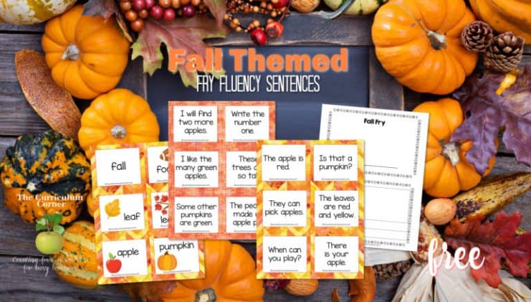 Fall Fry Fluency Sentences - The Curriculum Corner 123