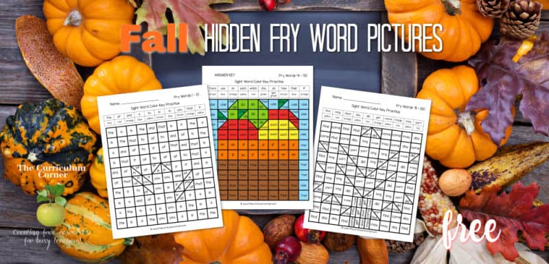 Fall Fry Hidden Pictures - The Curriculum Corner 123