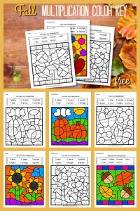 Fall Color Key Multiplication - The Curriculum Corner 123