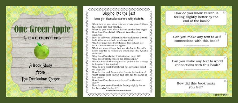 Book Study: One Green Apple - The Curriculum Corner 123