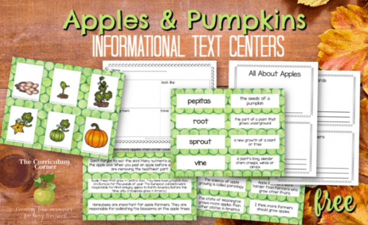 Apples & Pumpkins Informational Text - The Curriculum Corner 123