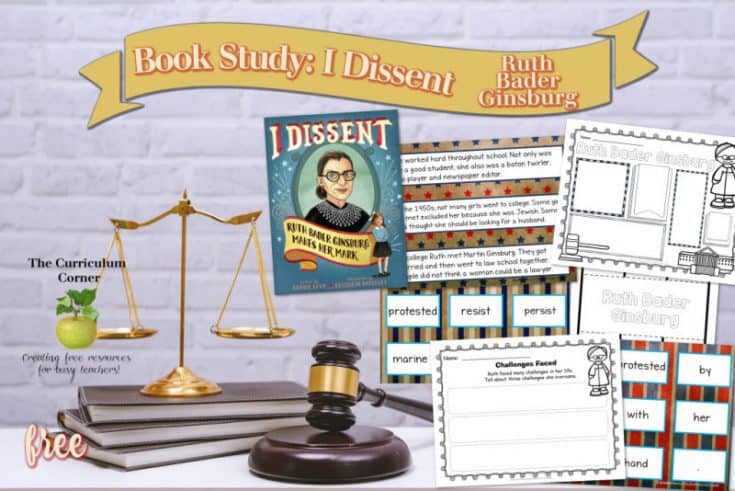 Book Study: Ruth Bader Ginsburg - The Curriculum Corner 123