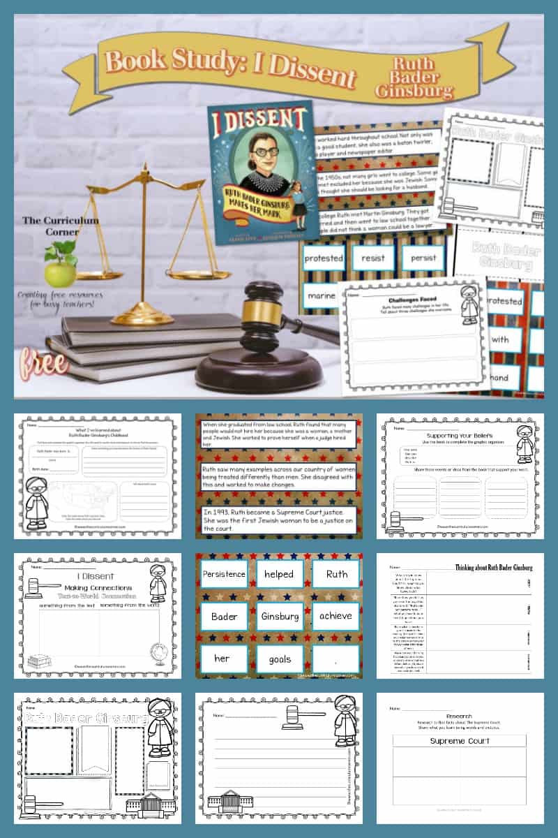 Book Study: Ruth Bader Ginsburg - The Curriculum Corner 123