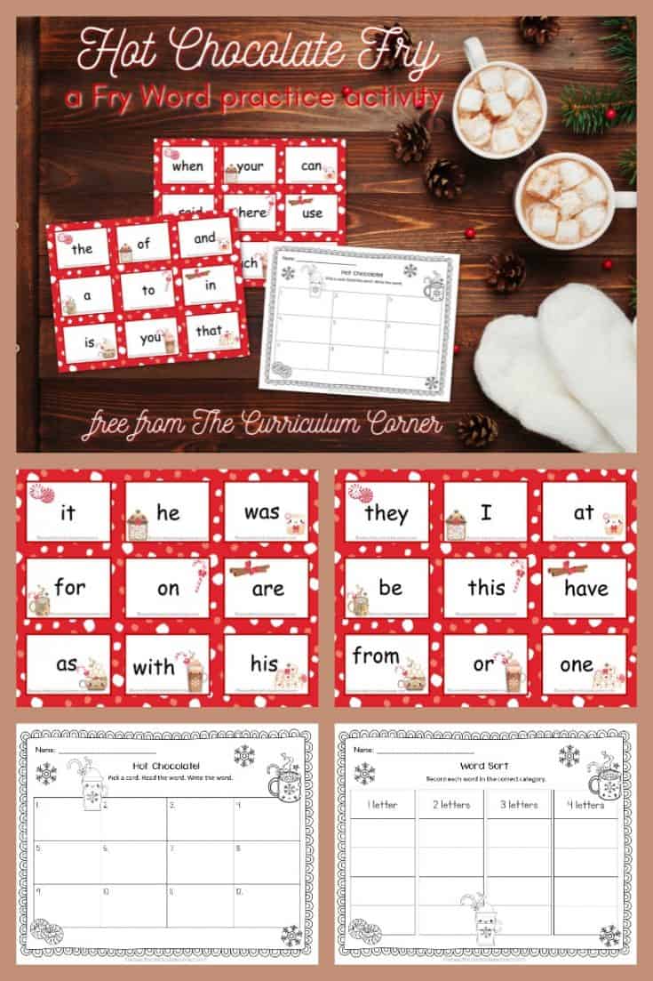 Hot Chocolate Fry Words - The Curriculum Corner 123
