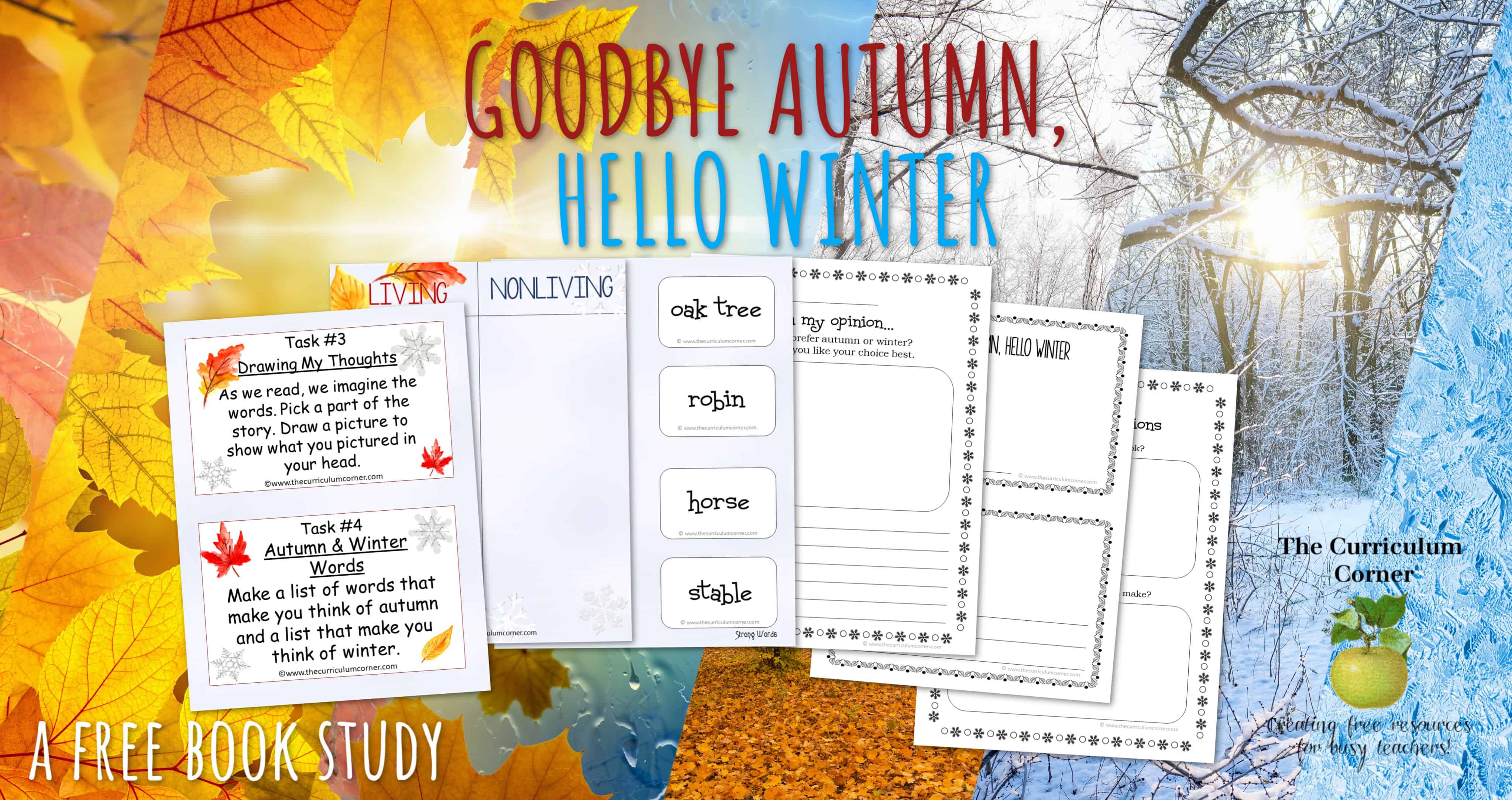 Book Study Goodbye Autumn Hello Winter The Curriculum Corner 123