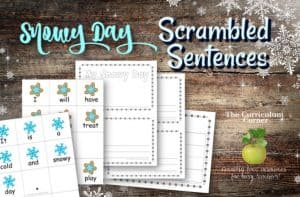 Snowy Day Scrambled Sentences - The Curriculum Corner 123