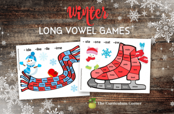 Winter Long Vowel Board Games - The Curriculum Corner 123