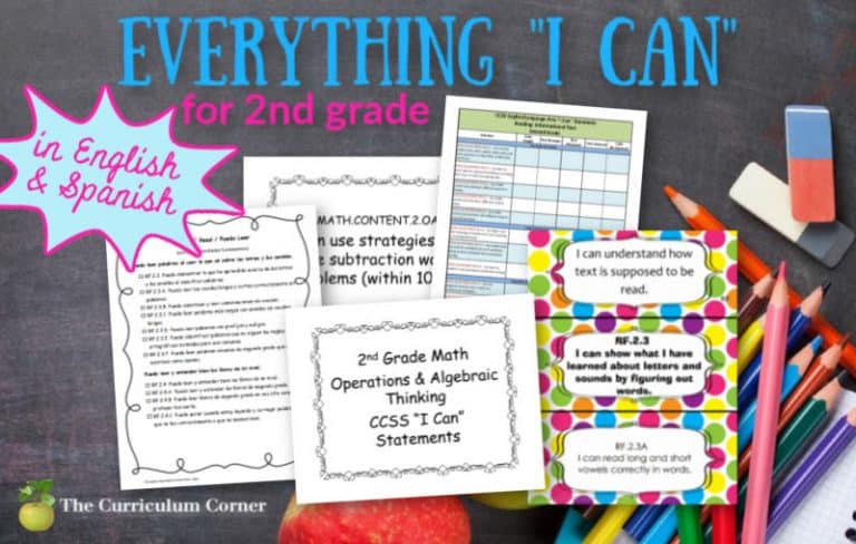 Everything "I Can" Common Core for 2nd Grade - The Curriculum Corner 123