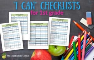 First Grade CCSS & "I Can" Checklists - The Curriculum Corner 123