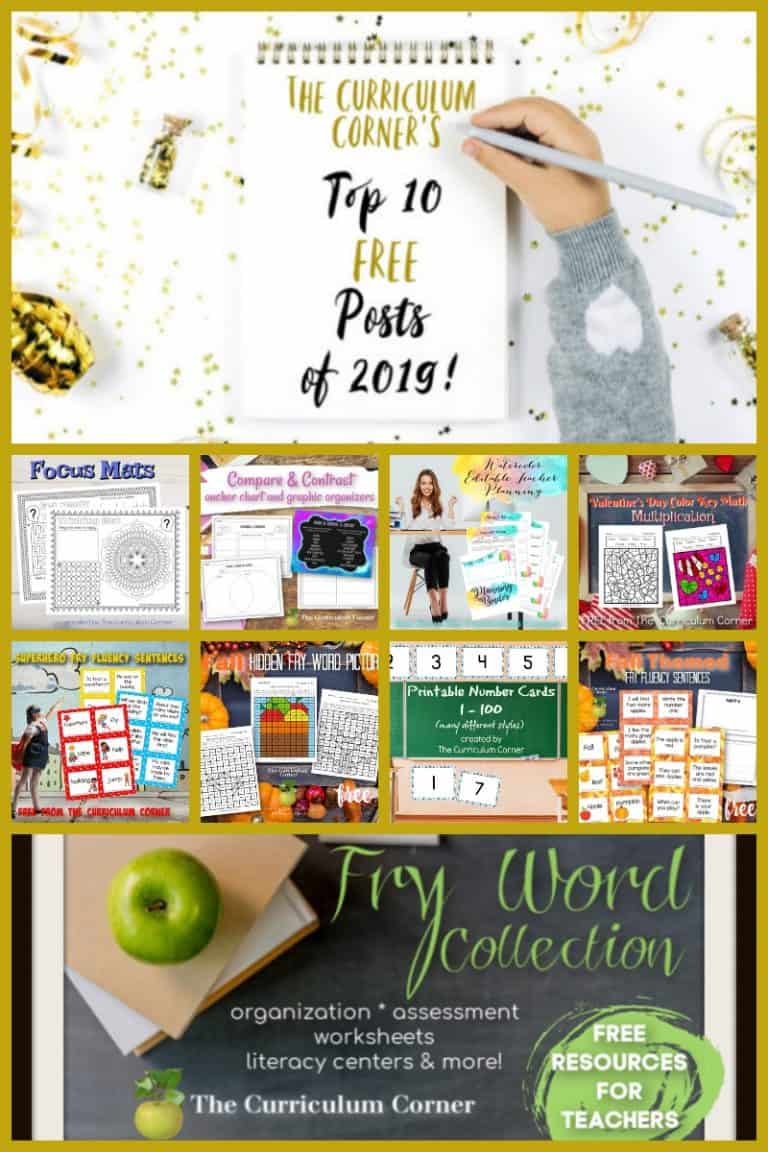 The Curriculum Corner's Top 10 Posts of 2019 - The Curriculum Corner 123