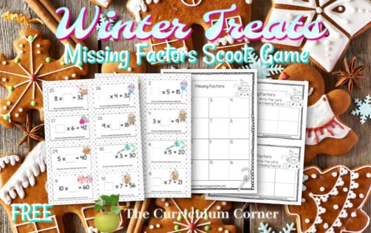Winter Missing Factors Cards - The Curriculum Corner 123