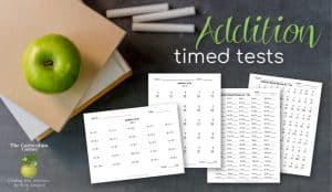 Addition Timed Tests - The Curriculum Corner 123