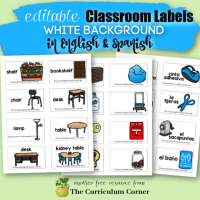 Editable Classroom Labels - The Curriculum Corner 123