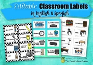 Editable Classroom Labels - The Curriculum Corner 123
