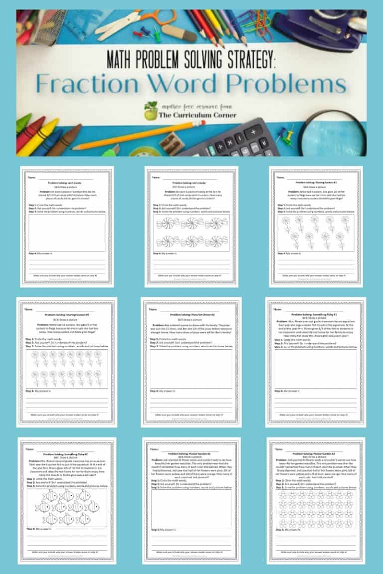 Problem Solving Involving Fractions - The Curriculum Corner 123