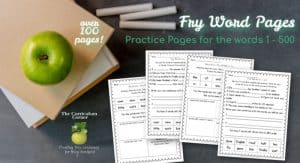 Fry Word Practice Pages - The Curriculum Corner 123