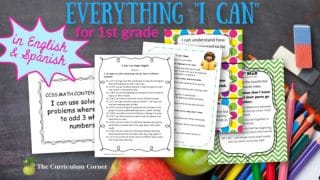 Everything "I Can" Common Core 1st Grade - The Curriculum Corner 123