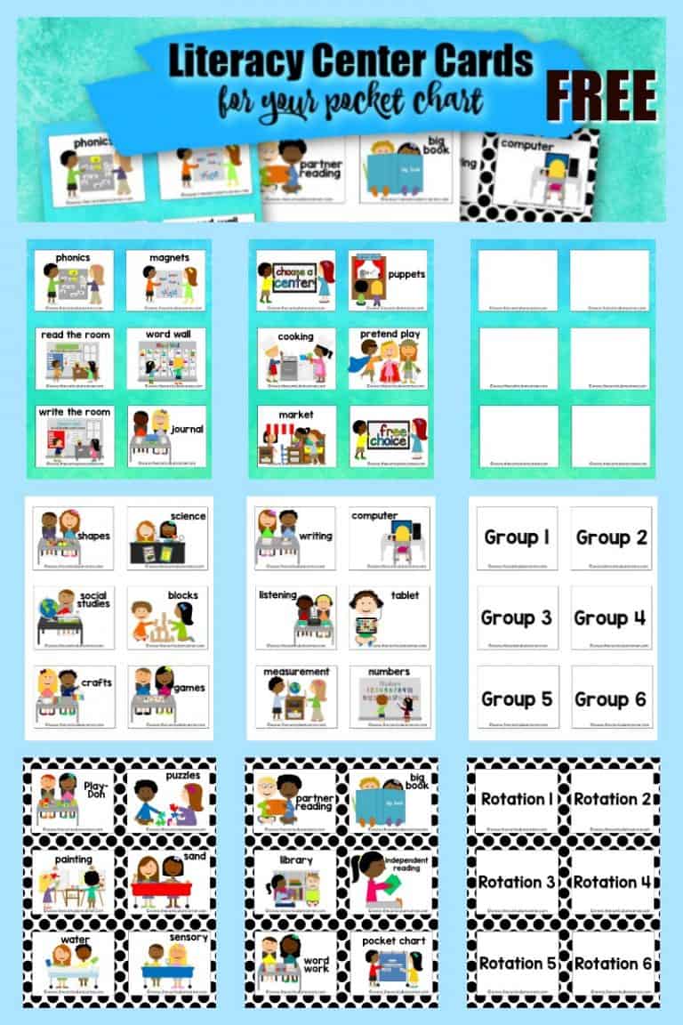 Literacy Center Pocket Chart Cards - The Curriculum Corner 123