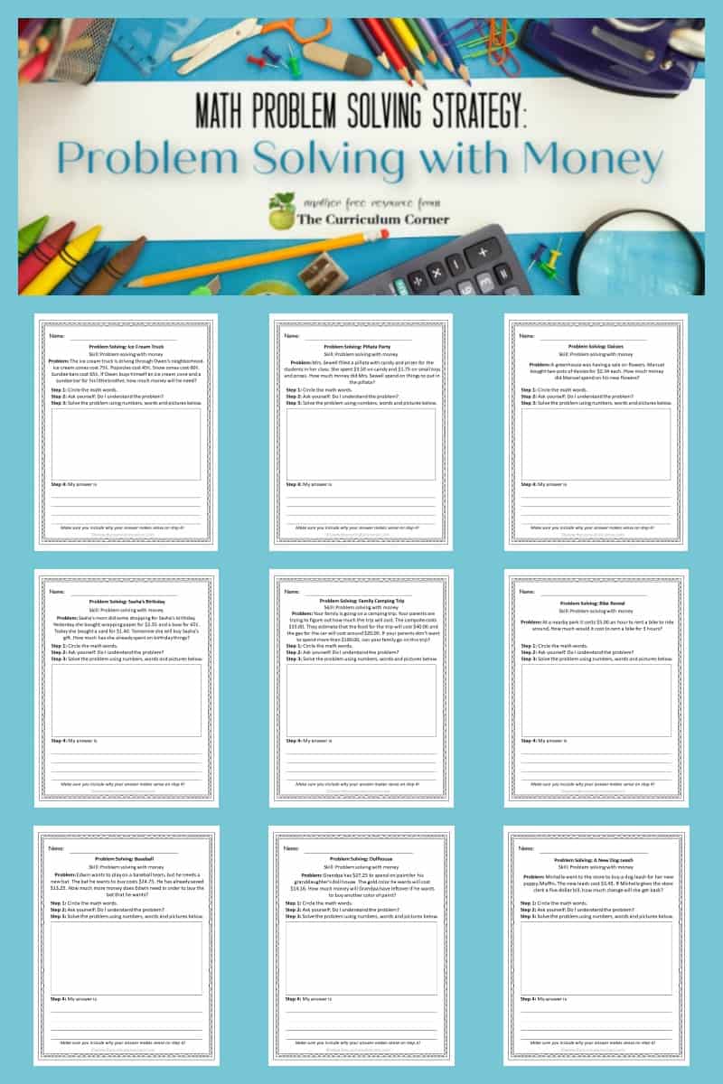 problem-solving-money - The Curriculum Corner 123 problem-solving-money - The Curriculum Corner 123