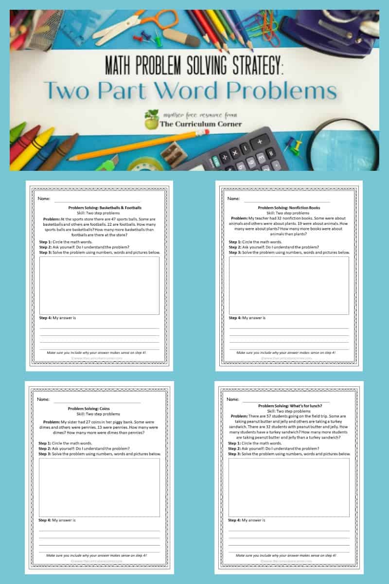 Problem Solving: Two Step Word Problems - The Curriculum Corner 123 Problem Solving: Two Step Word Problems - The Curriculum Corner 123