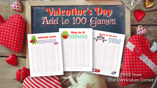 Valentine's Day Add to 100 Games - The Curriculum Corner 123