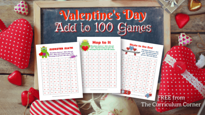 Valentine's Day Add to 100 Games - The Curriculum Corner 123