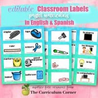 Editable Classroom Labels - The Curriculum Corner 123