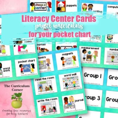 Literacy Center Pocket Chart Cards - The Curriculum Corner 123