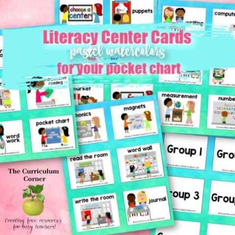 Literacy Center Pocket Chart Cards - The Curriculum Corner 123