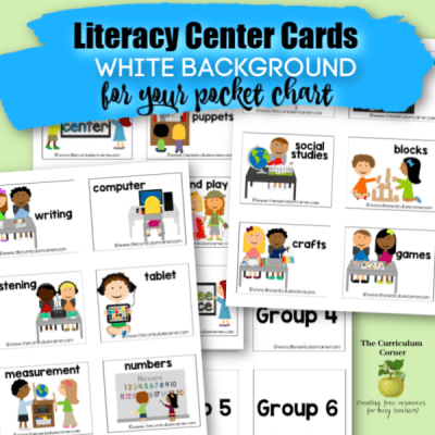 Literacy Center Pocket Chart Cards - The Curriculum Corner 123