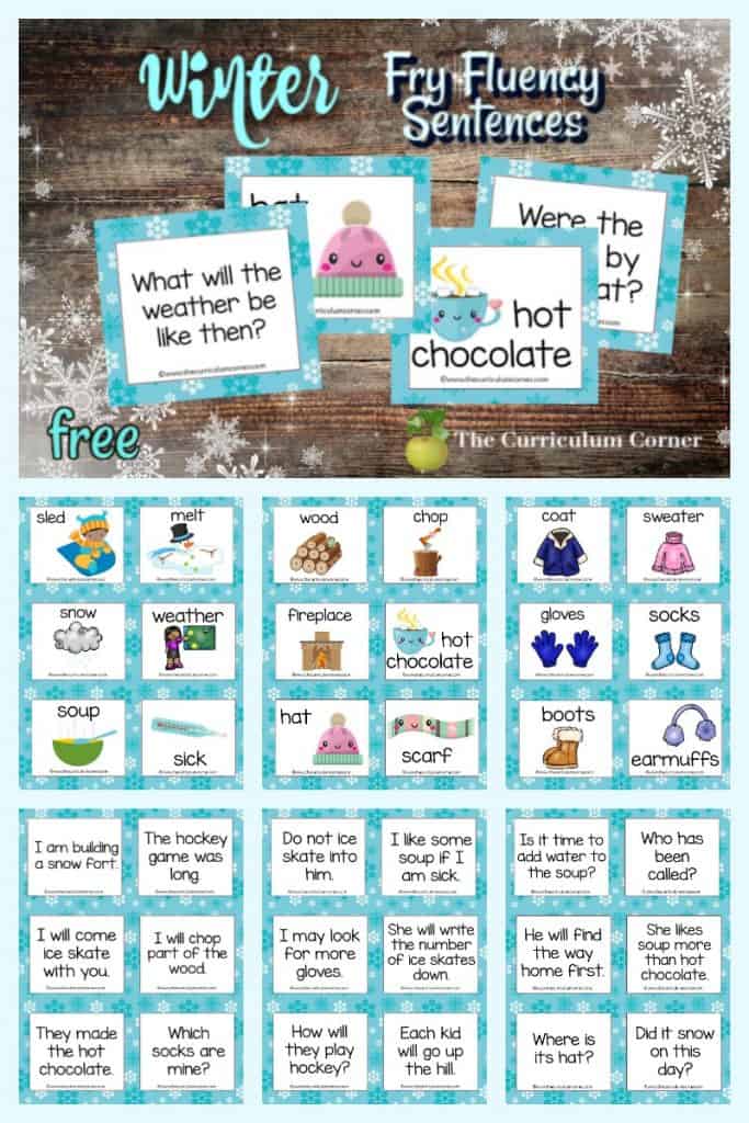 Winter Fry Fluency Sentences - The Curriculum Corner 123
