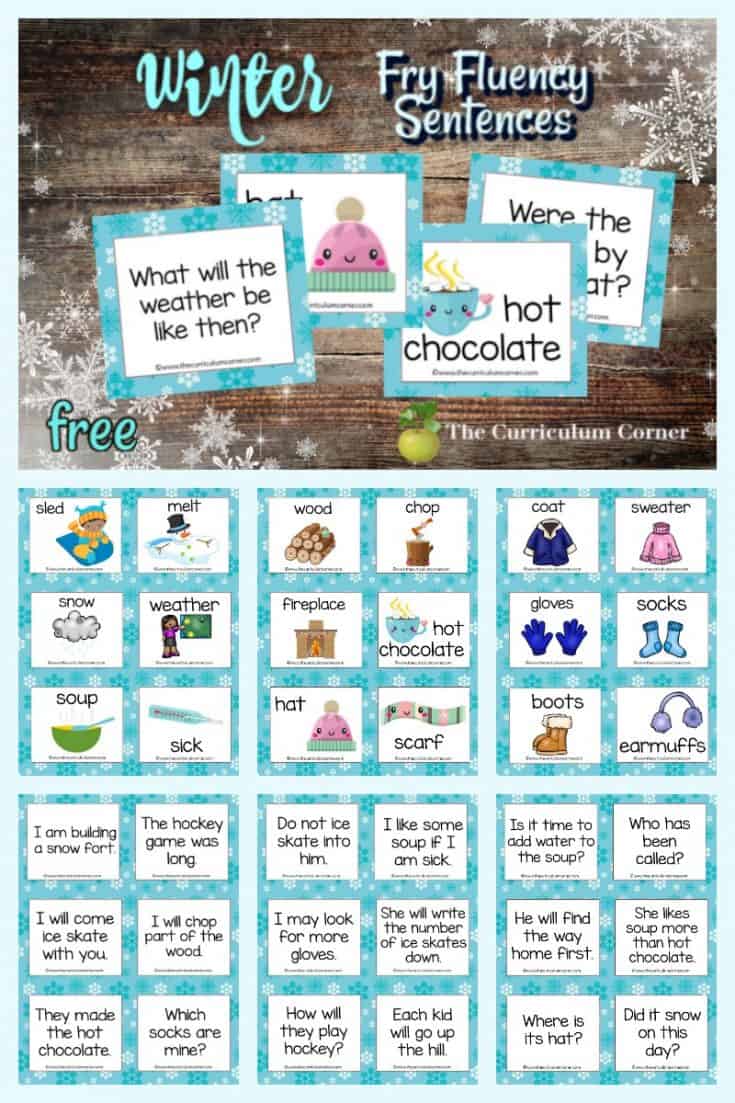 Winter Fry Fluency Sentences - The Curriculum Corner 123