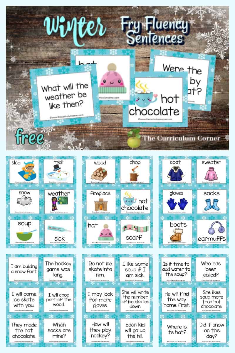 Winter Fry Fluency Sentences - The Curriculum Corner 123
