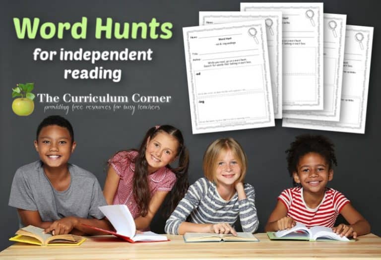 Word Hunts for Independent Reading - The Curriculum Corner 123