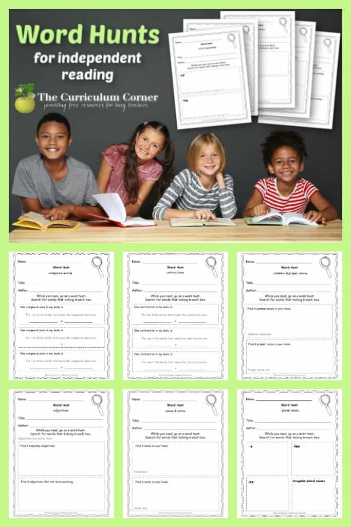 Word Hunts for Independent Reading - The Curriculum Corner 123