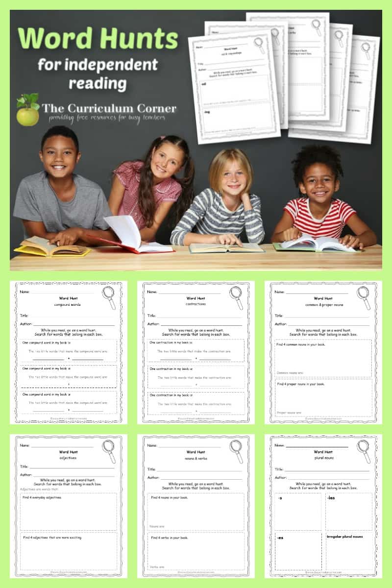 Word Hunts for Independent Reading - The Curriculum Corner 123