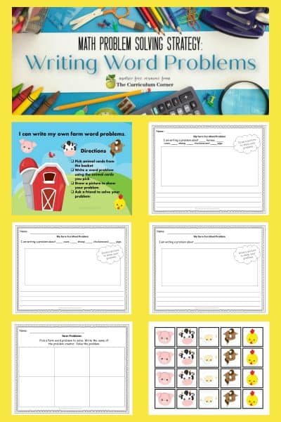 Farm Fun Writing Word Problems Activity - The Curriculum Corner 123