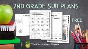 2nd Grade Sub Plans - Set 2 - The Curriculum Corner 123