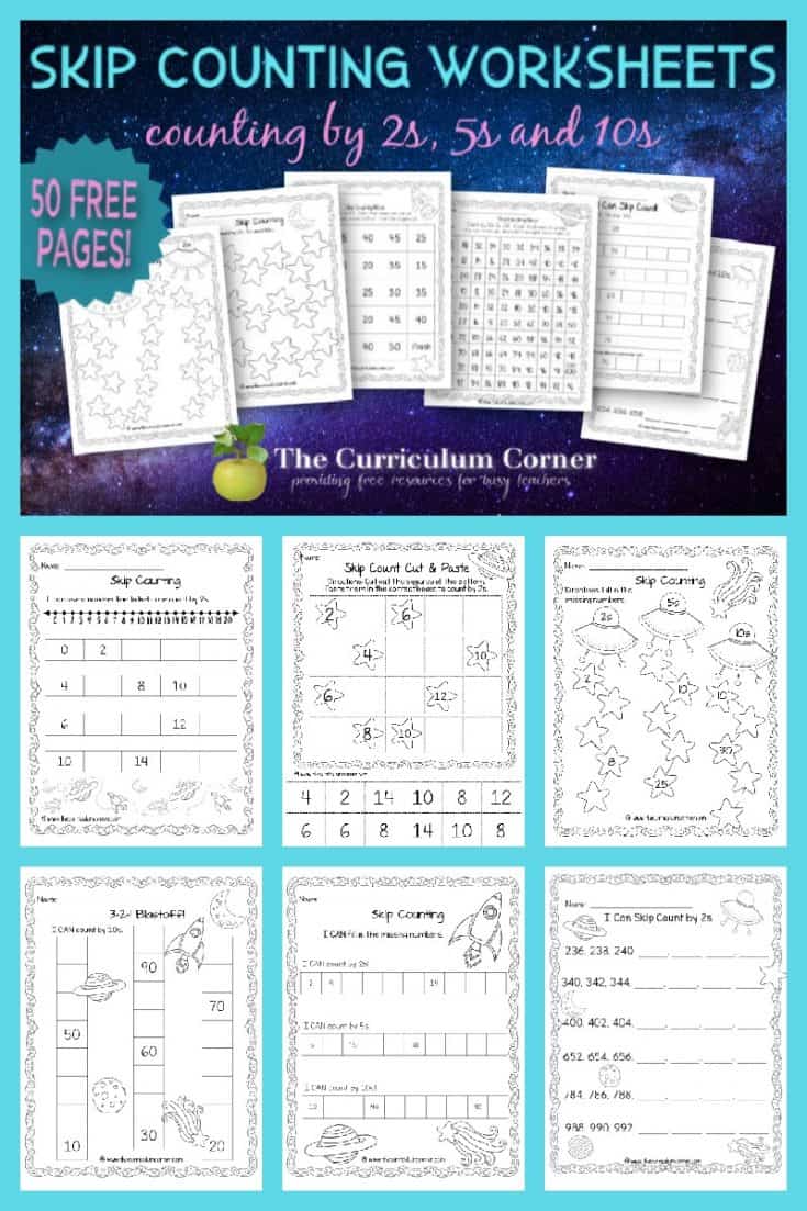 Skip Counting Worksheets - The Curriculum Corner 123