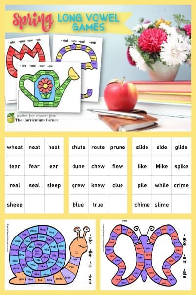 spring-long-vowel-games - The Curriculum Corner 123