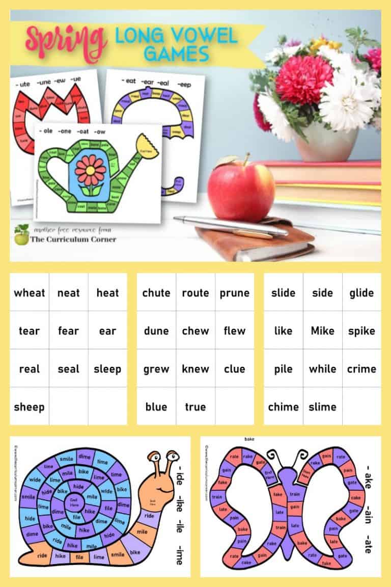 spring-long-vowel-games - The Curriculum Corner 123