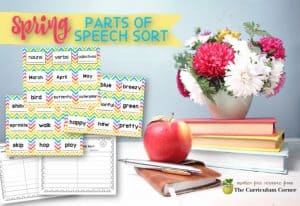 Spring Parts of Speech Sort - The Curriculum Corner 123