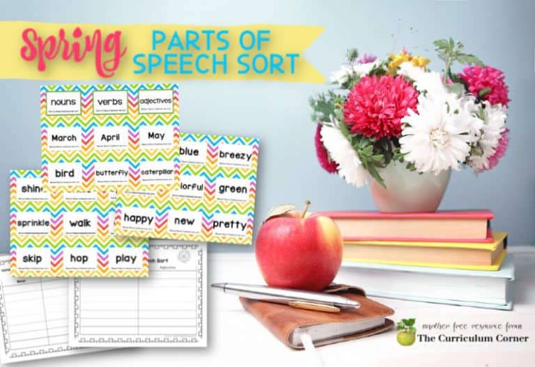 Spring Parts of Speech Sort - The Curriculum Corner 123
