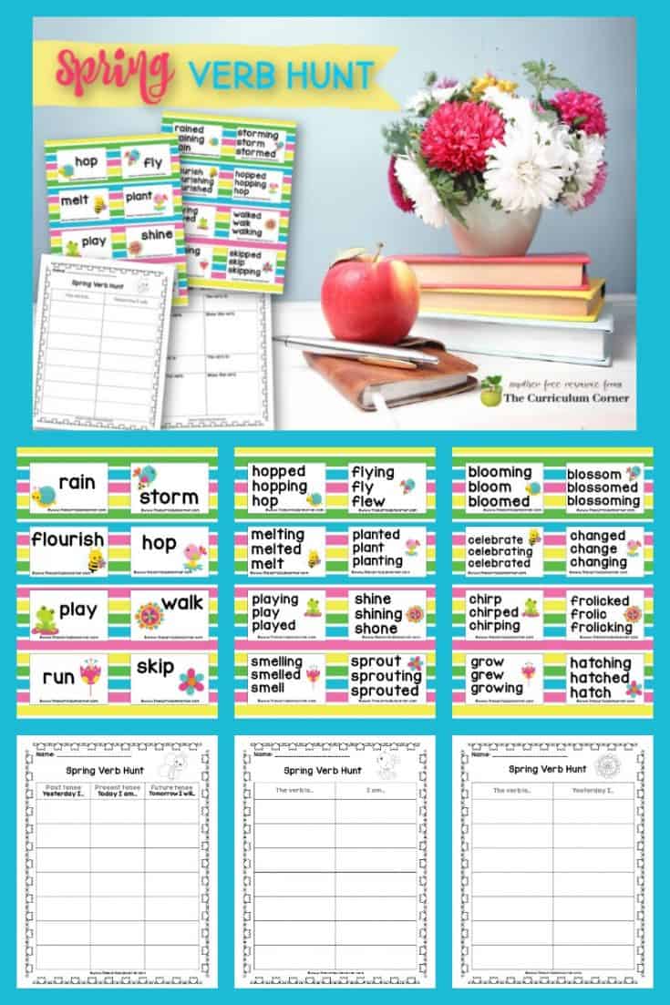 Spring Verb Hunt - The Curriculum Corner 123