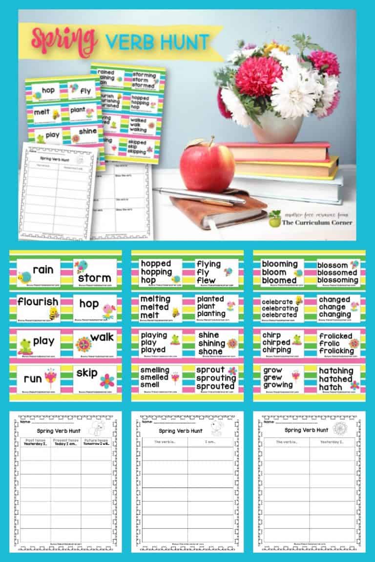 Spring Verb Hunt - The Curriculum Corner 123