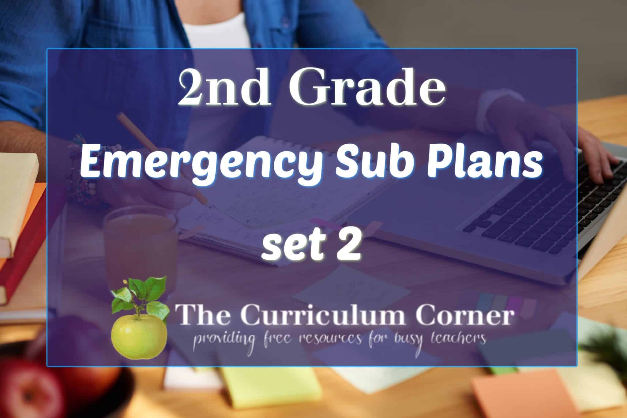 2nd Grade Sub Plans - Set 2 - The Curriculum Corner 123
