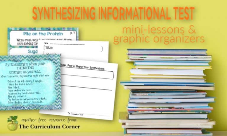 Synthesizing Informational Text - The Curriculum Corner 123