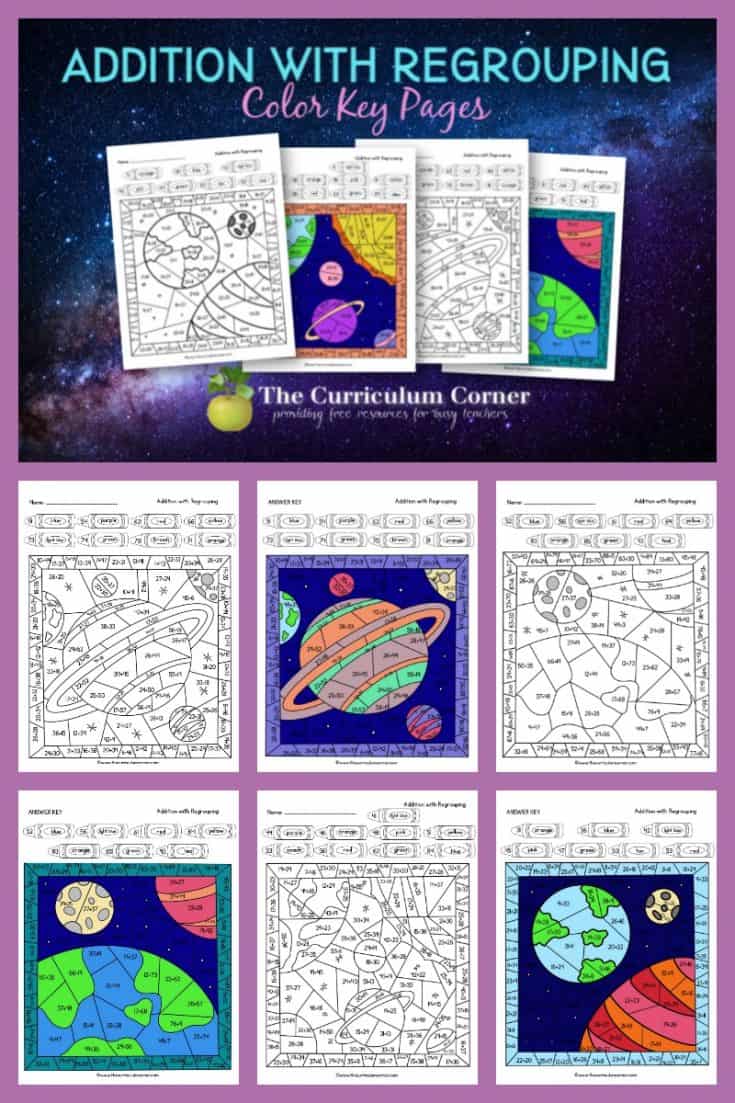 Space Addition Color Key - The Curriculum Corner 123
