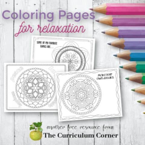 coloring page feature - The Curriculum Corner 123
