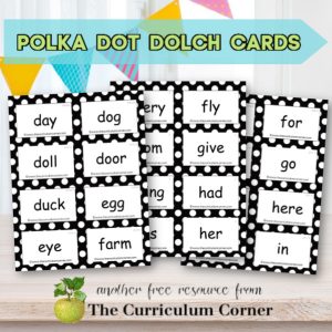 Dolch Sight Words - The Curriculum Corner 123